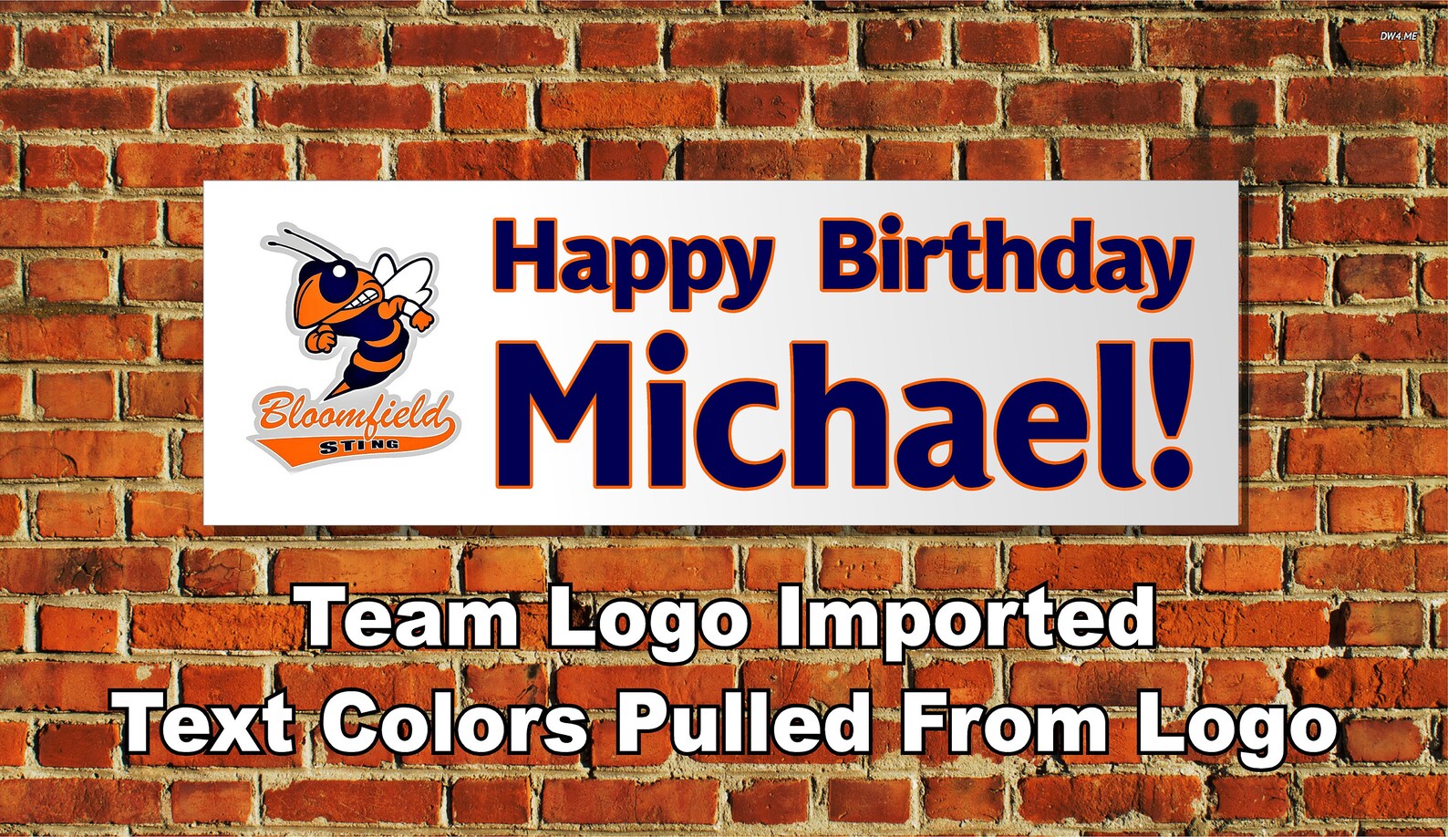 Birthday Banner, Team / Sports Logo, High School, College, 4 Sizes ...