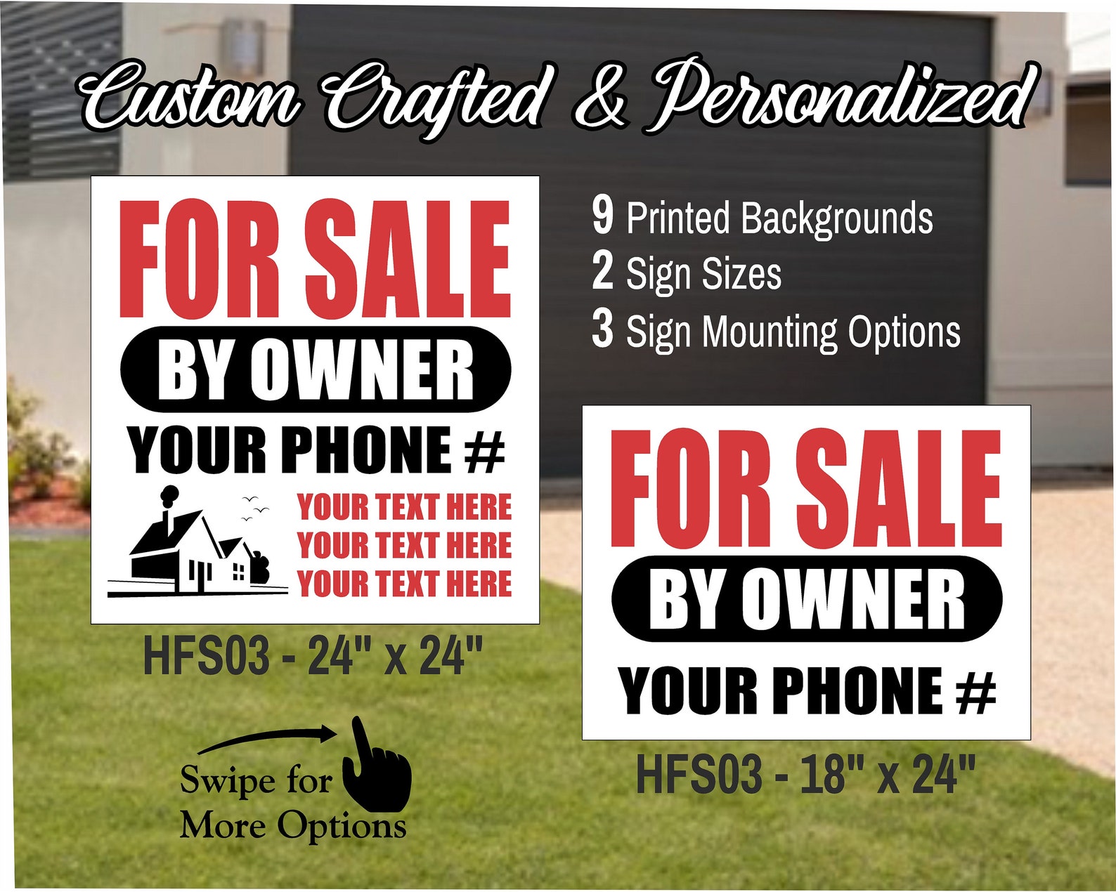 HOME FOR SALE by Owner Sign Custom Real Estate Yard Sign | Etsy