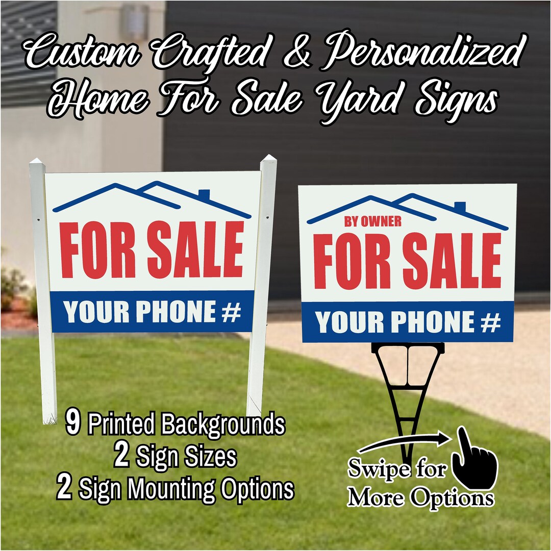 HOME FOR SALE by Owner Sign | Custom Real Estate Yard Sign | for Sale ...