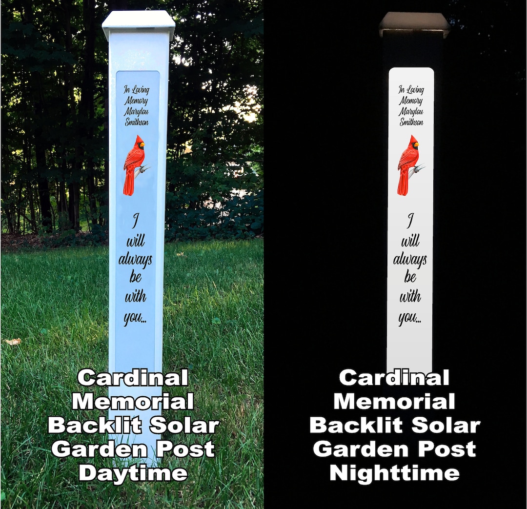 Cardinal Memorial Solar Garden Post Led Backlit Sign, White or Wrapped ...