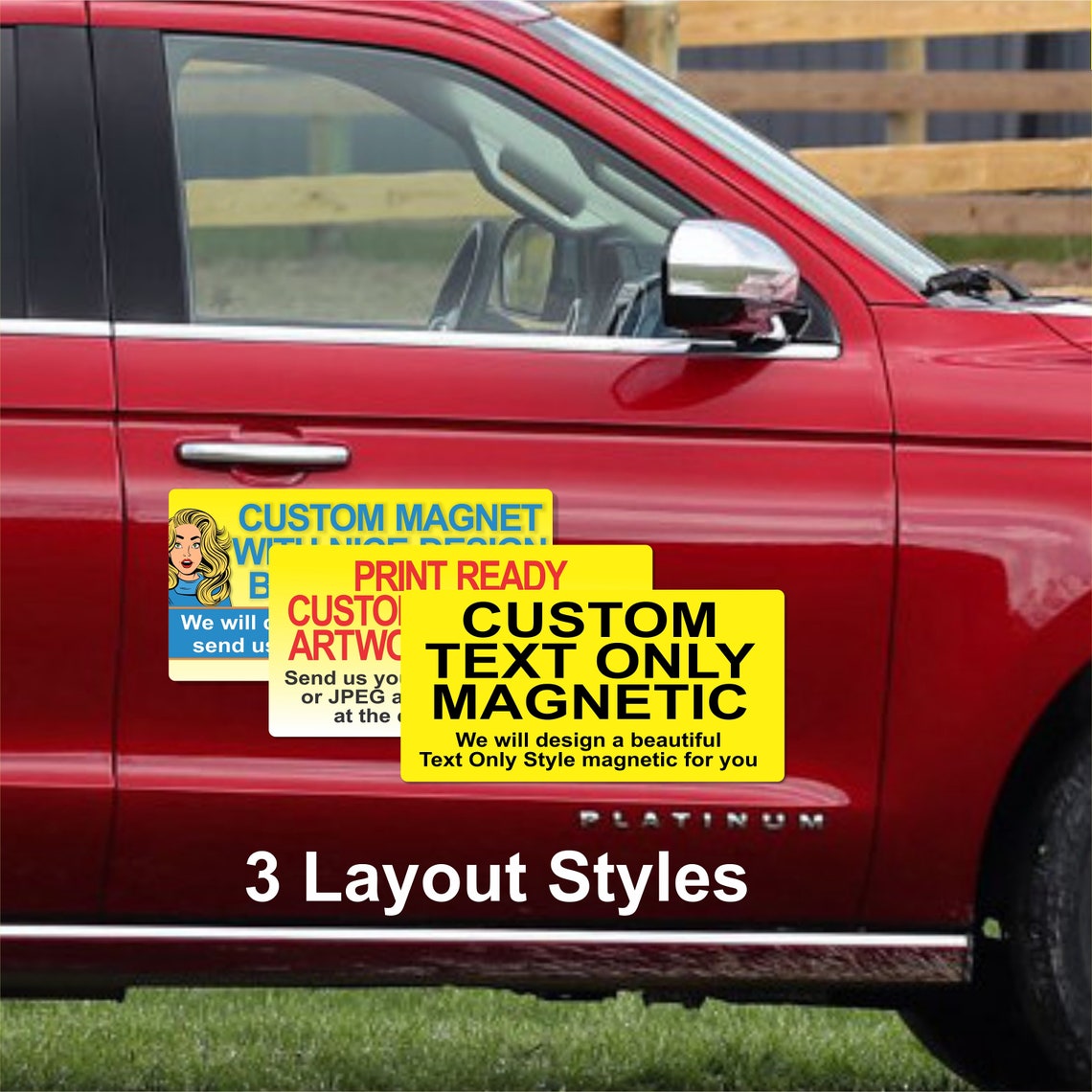 Custom Magnetic Vehicle Sign 3 Artistic Styles 3 Heights - Etsy