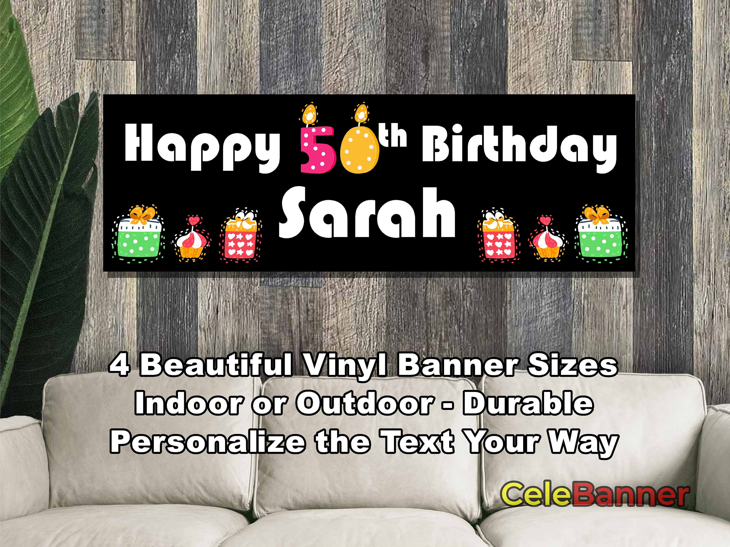 Personalized Birthday Vinyl Banner, Indoor/outdoor Party Decoration - Etsy