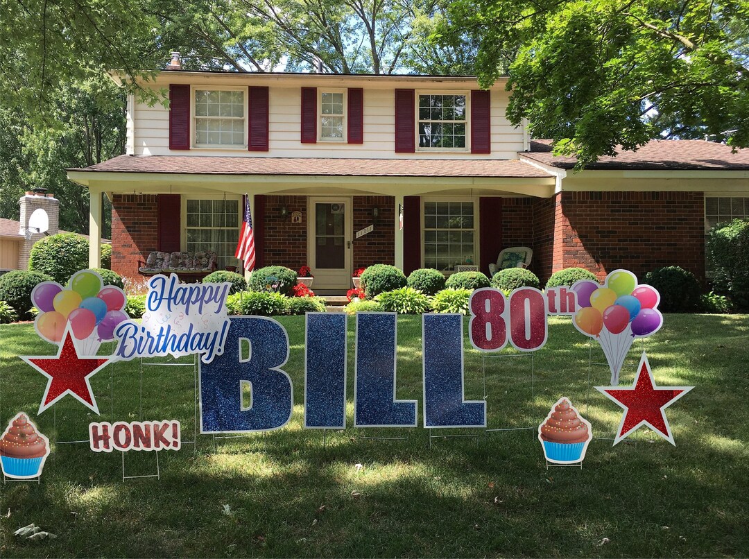 BIRTHDAY BIG LETTER Sign Kit -24" Glitter Look Yard Card, Personalized ...