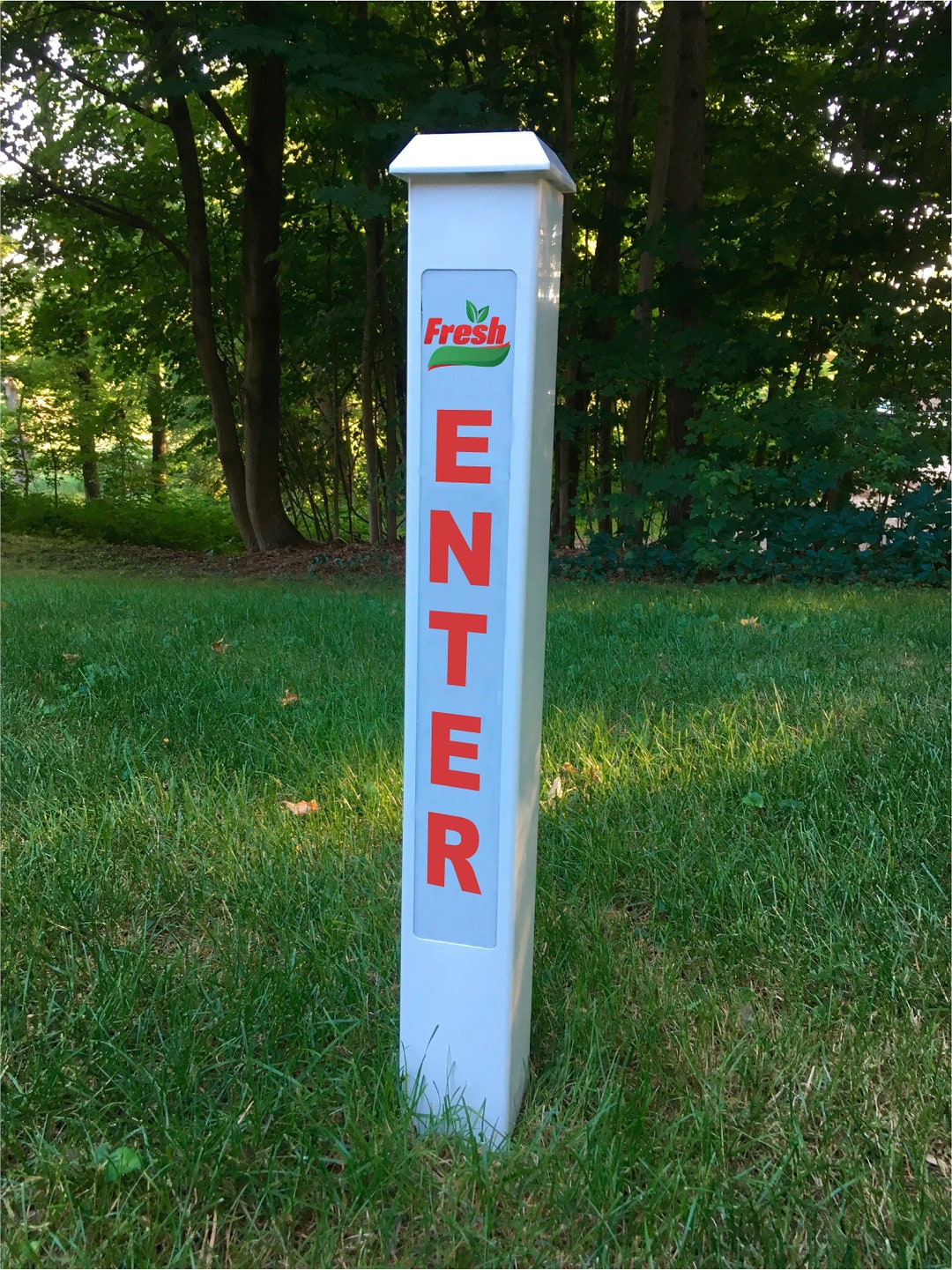 SOLAR BACKLIT BUSINESS Sign Post. Enter/exit With Your Logo, White or ...