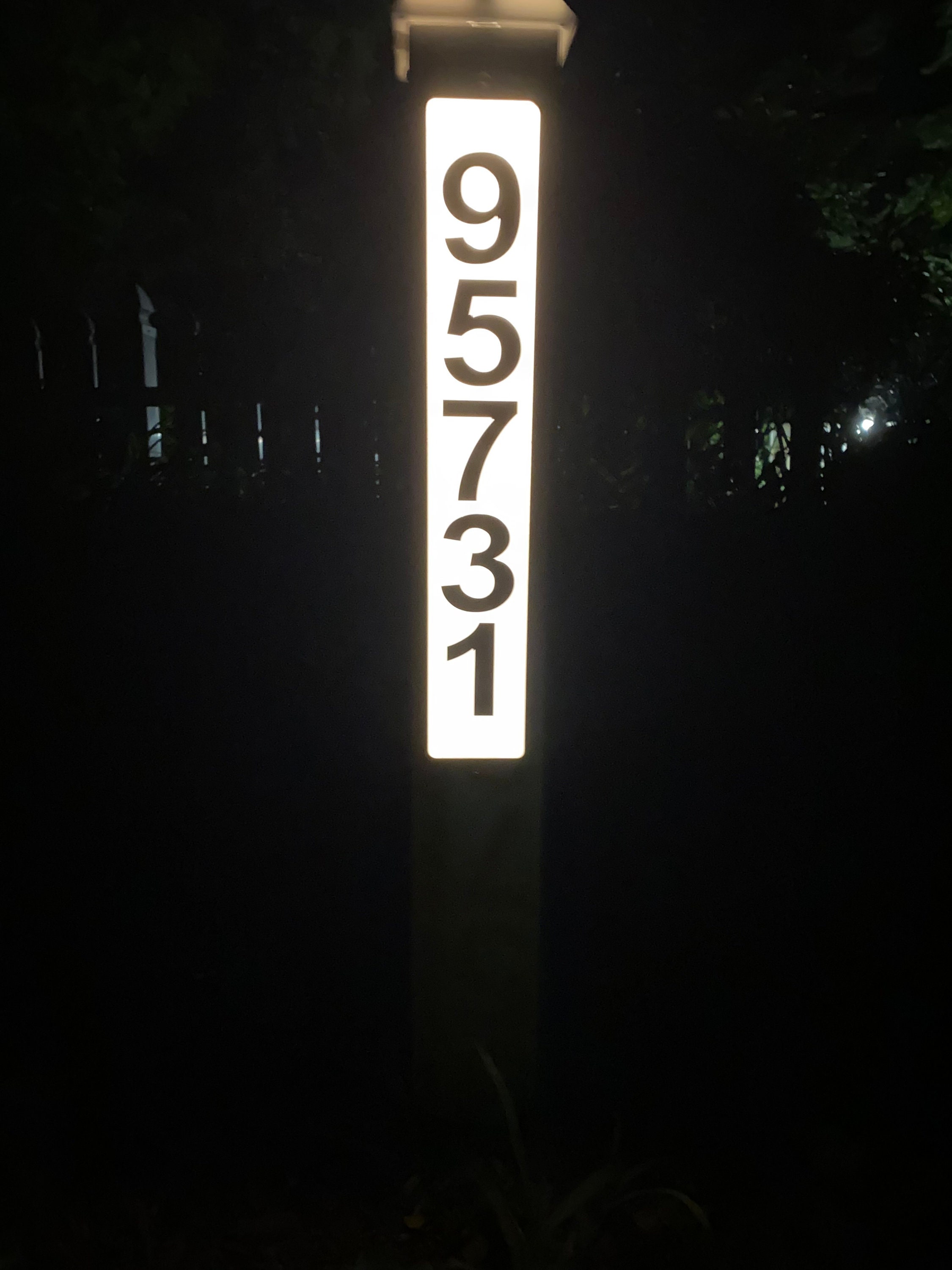 Solar LED Address Sign: Tall, Weatherproof, Illuminated - Etsy