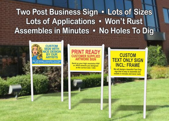 Custom Framed 2 Post Business Sign 3 Layout Styles Lots of | Etsy