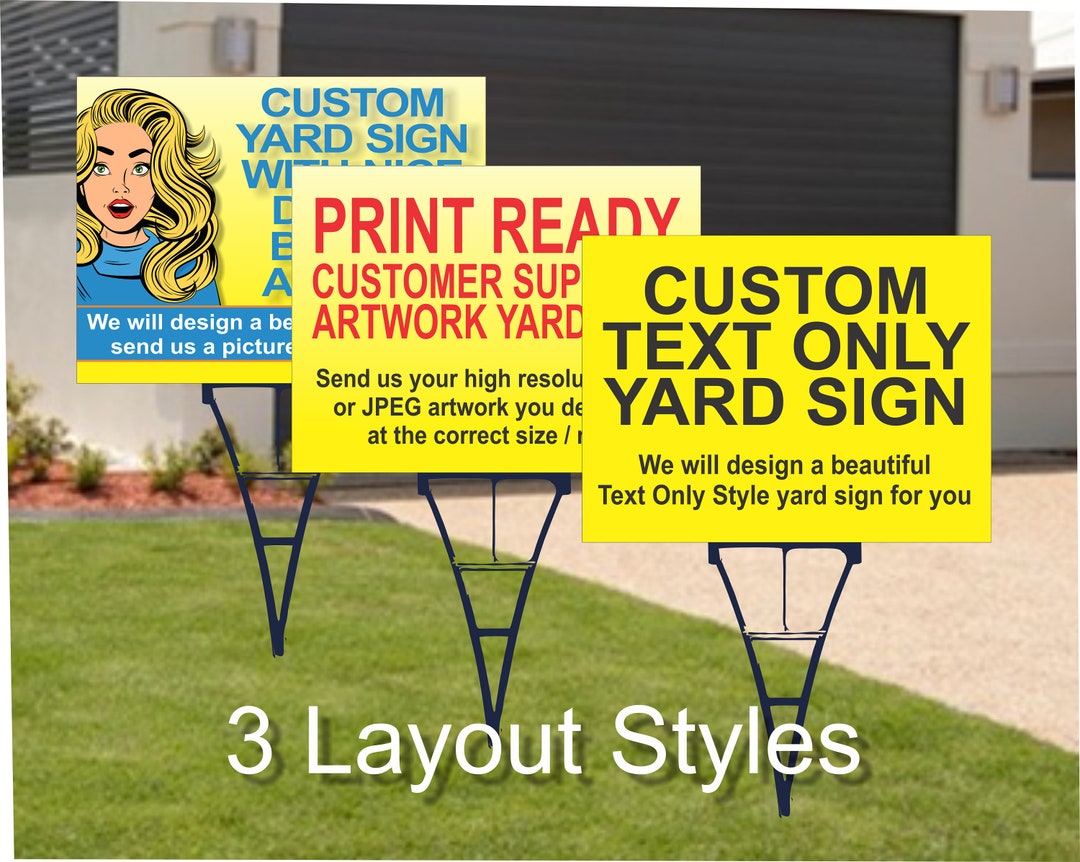 Custom Yard Sign 3 Art Styles 18in H X 24in W Beautiful - Etsy