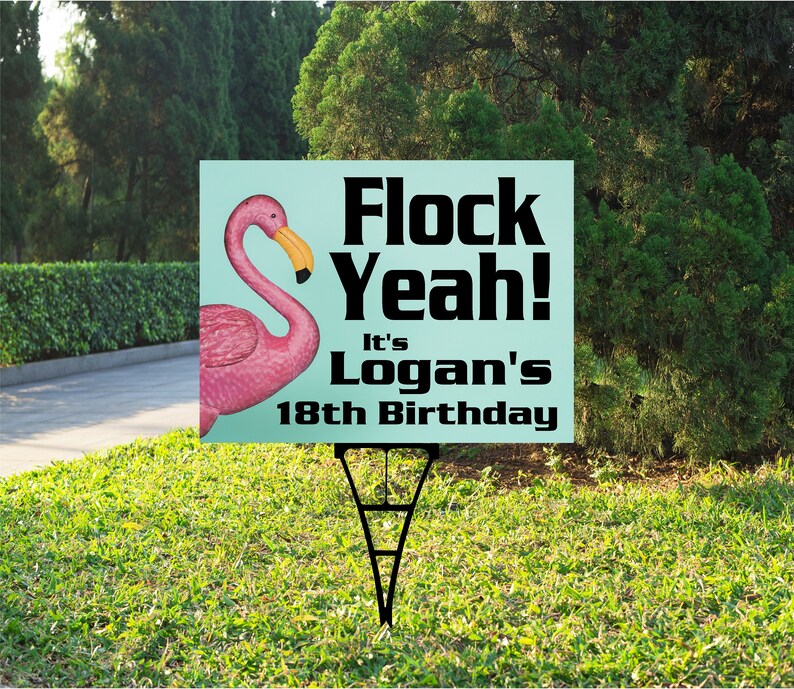 Birthday Yard Sign What the Flock or Oh Flock or Flock Yeah - Etsy