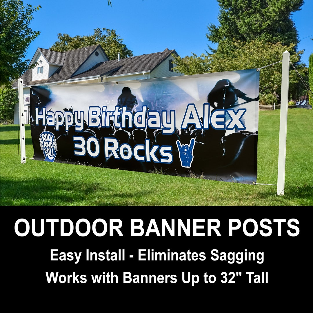 Outdoor Banner Posts - Quickly Mount Banners up to 32" Tall Without ...
