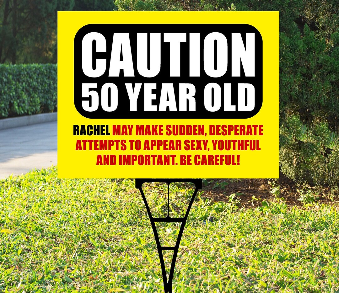 Personalized CAUTION 30 / 40 / 50 / 60 / 70 Year Old Happy Birthday ...