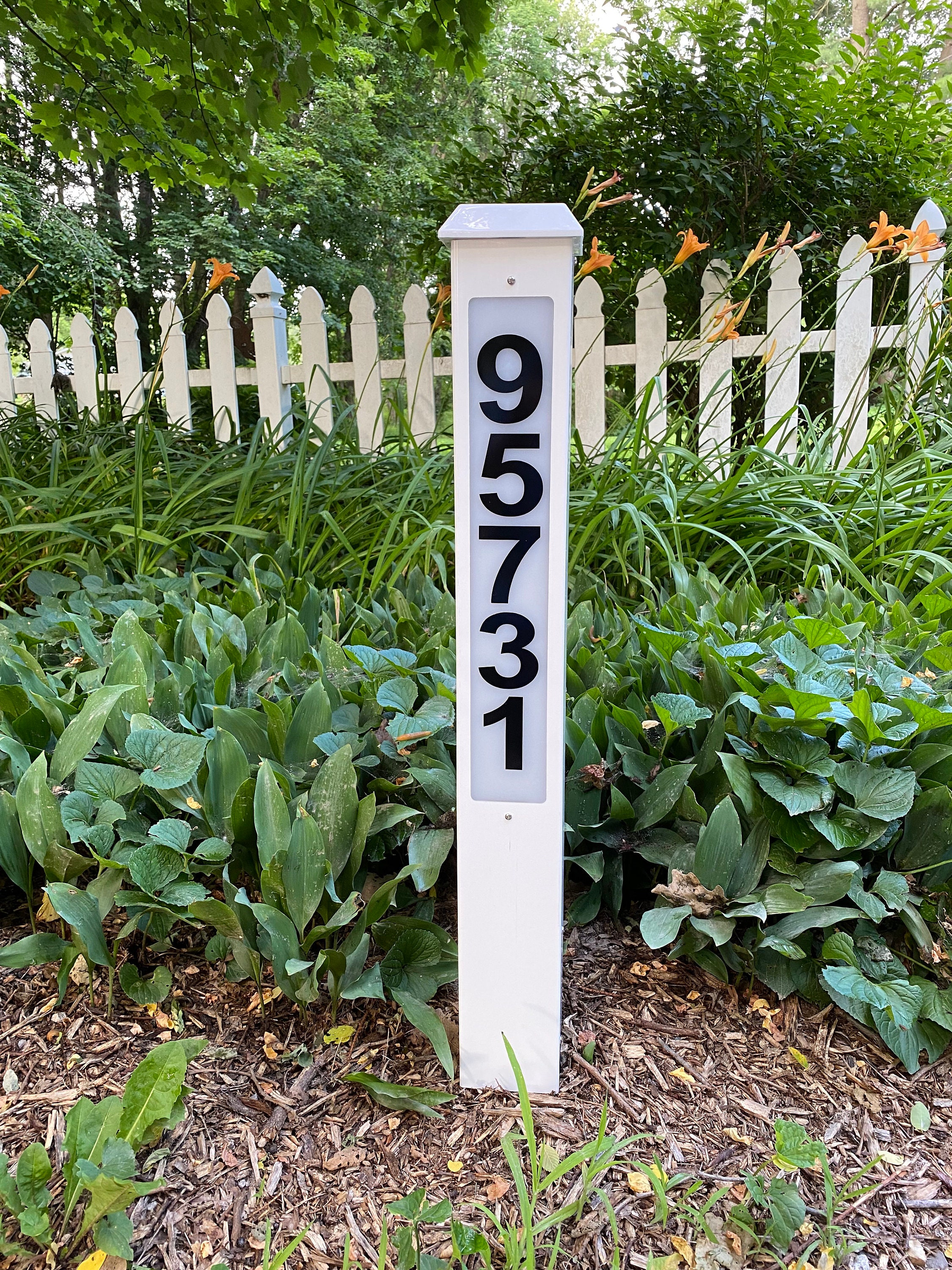 Solar LED Address Sign: Tall, Weatherproof, Illuminated - Etsy