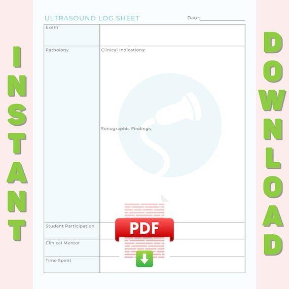 Digital Ultrasound Log Sheet Sonography101 Ultrasound - Etsy