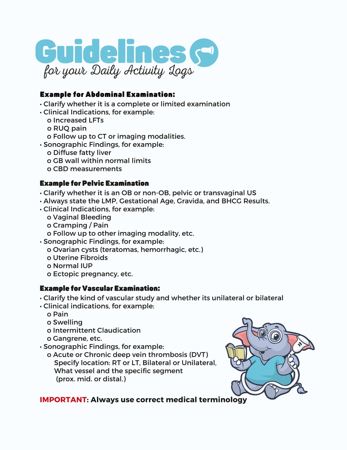 Digital Ultrasound Log Sheet Sonography101 Ultrasound - Etsy