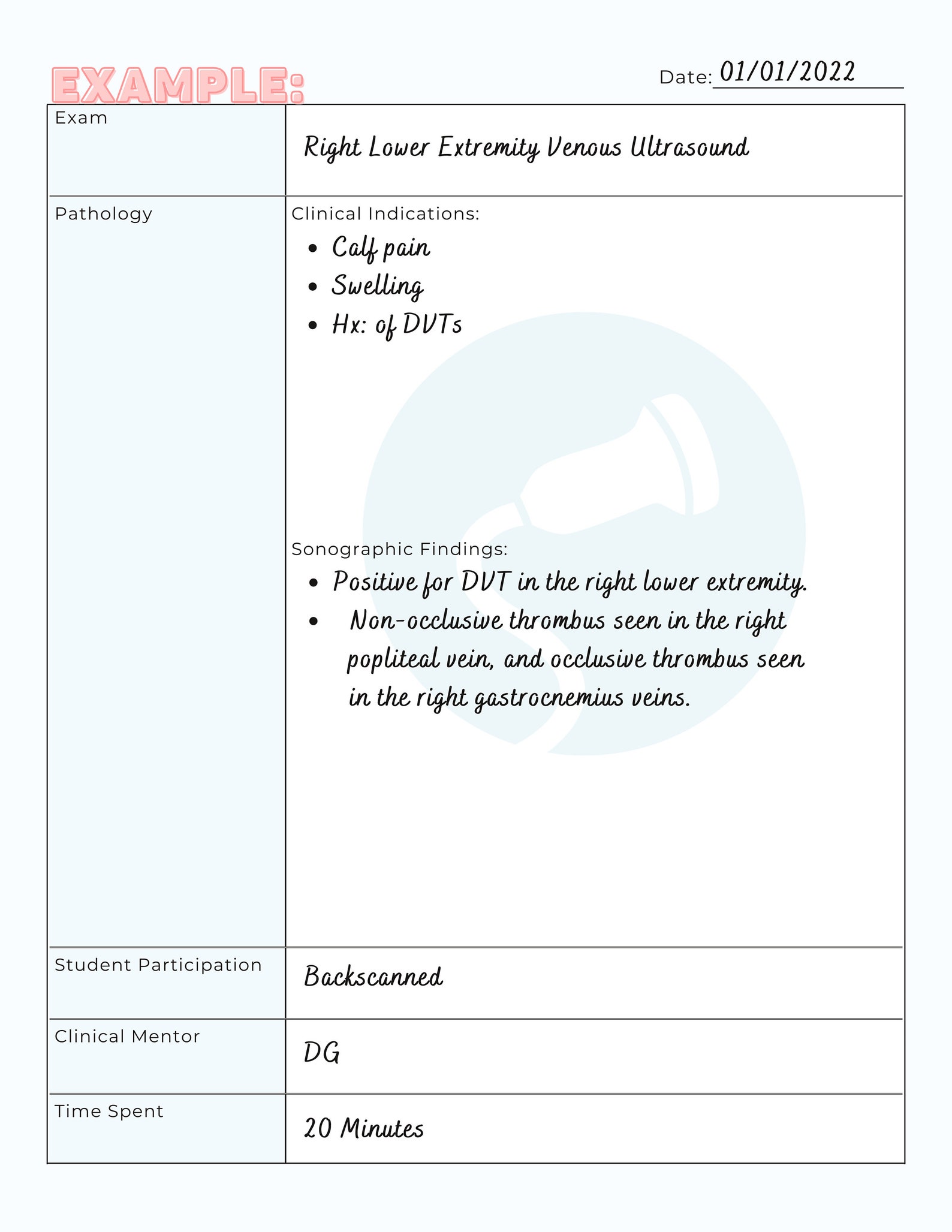 Digital Ultrasound Log Sheet, Sonography101, Ultrasound Student ...