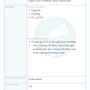 Digital Ultrasound Log Sheet, Sonography101, Ultrasound Student ...
