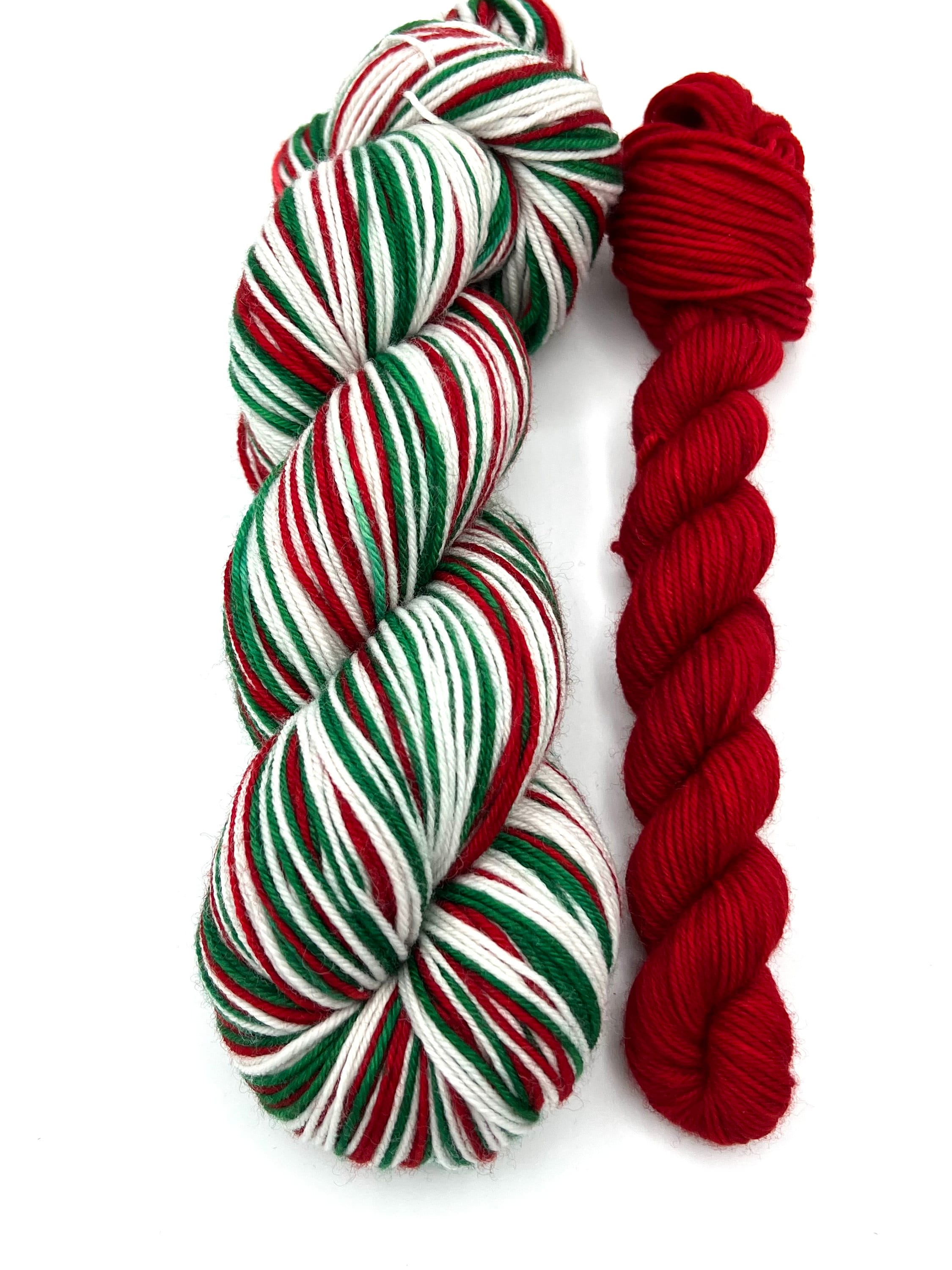 Hand Dyed Self Striping Christmas Sock Yarn holly Jolly - Etsy