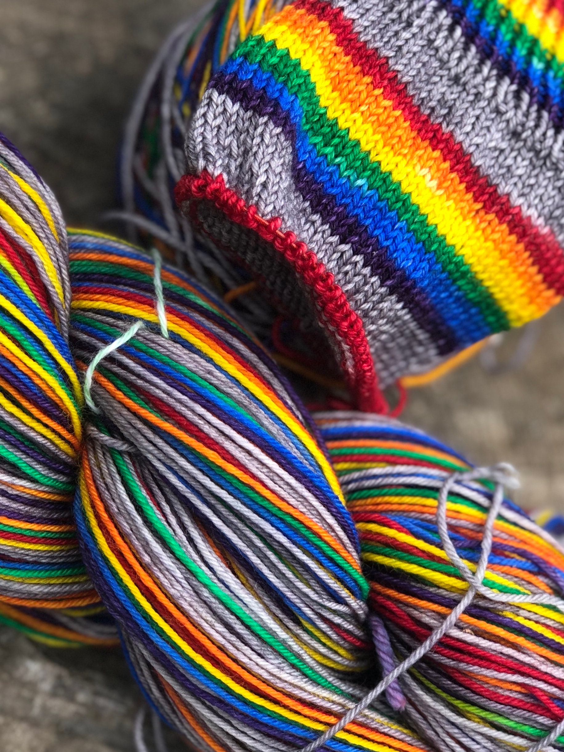 Hand Dyed Rainbow Self Striping Sock Yarn - Etsy