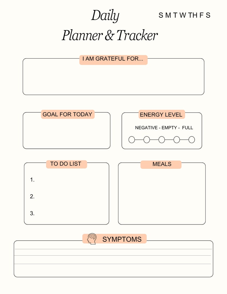 Printable Brain Injury Symptom Tracker and Planner - Etsy