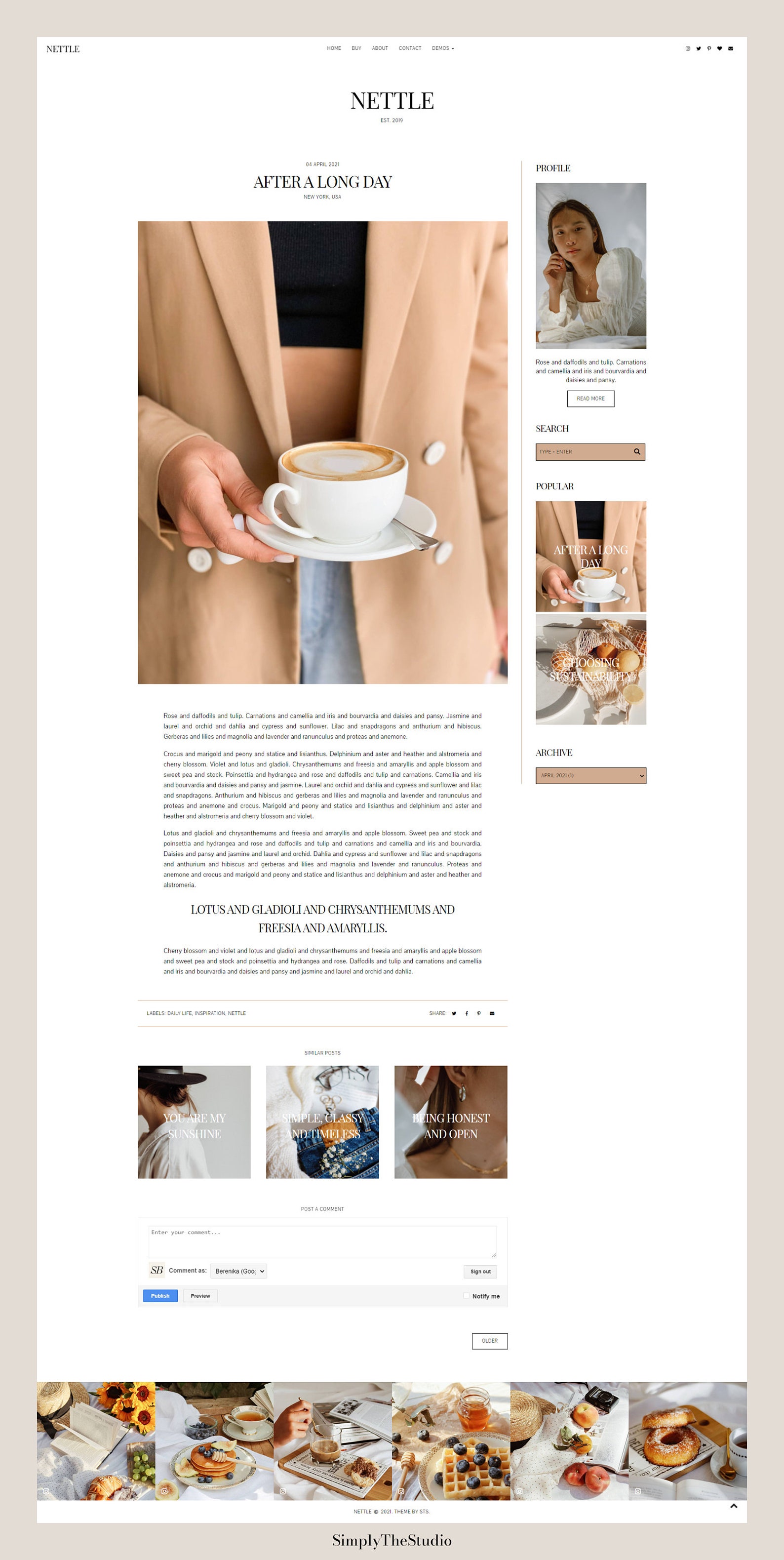 NETTLE Responsive Modern Blogger Template Free - Etsy