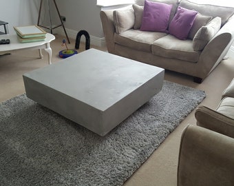 Polished Concrete & Glass Coffee Table - Etsy