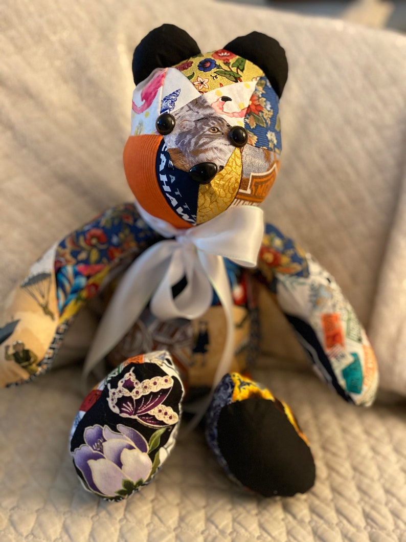 Patchwork Memory Bear - Etsy