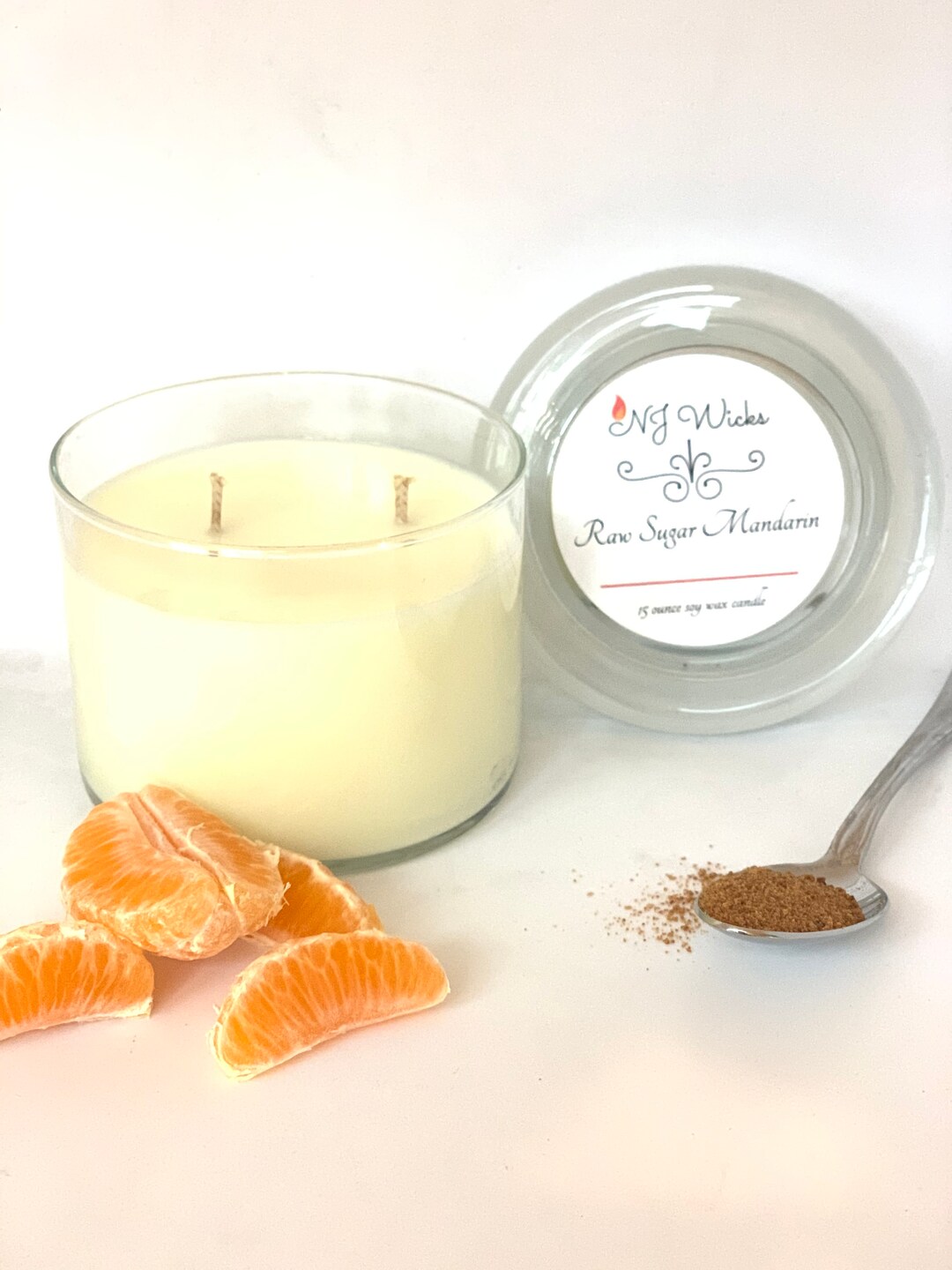 Raw Sugar Mandarin Soy Candle, Hand Poured Soy Candle, Natural Candle ...