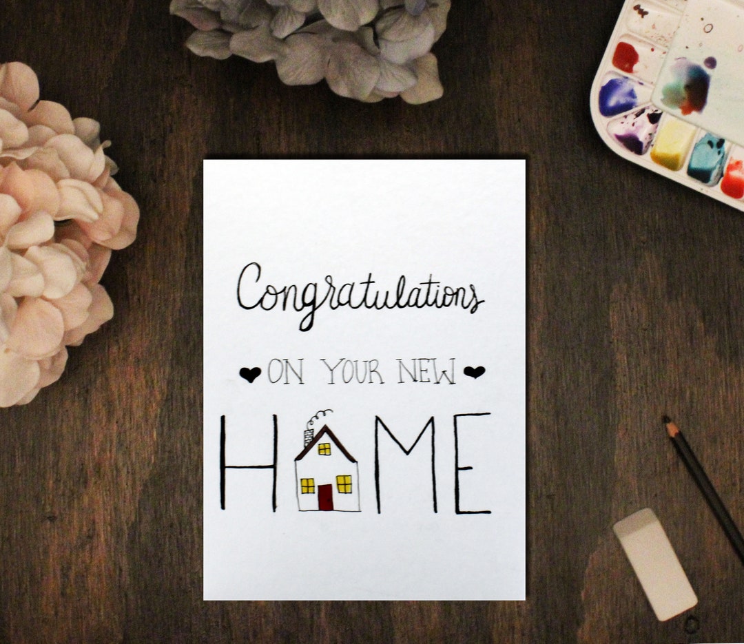 Congratulations on Your New Home Watercolor - Etsy