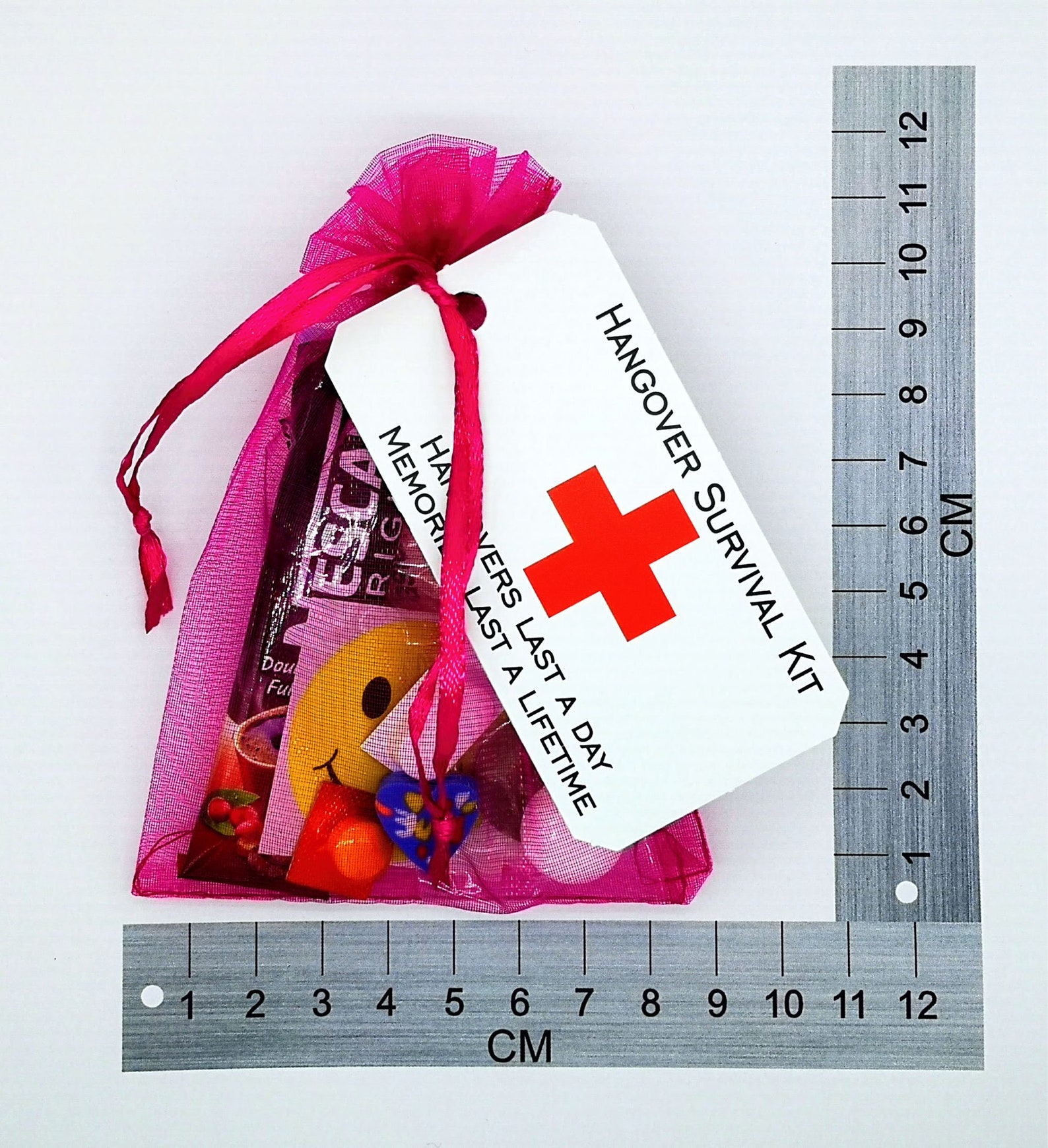 Personalised Pre Filled Hangover Survival Kit HOT PINK Organza - Etsy
