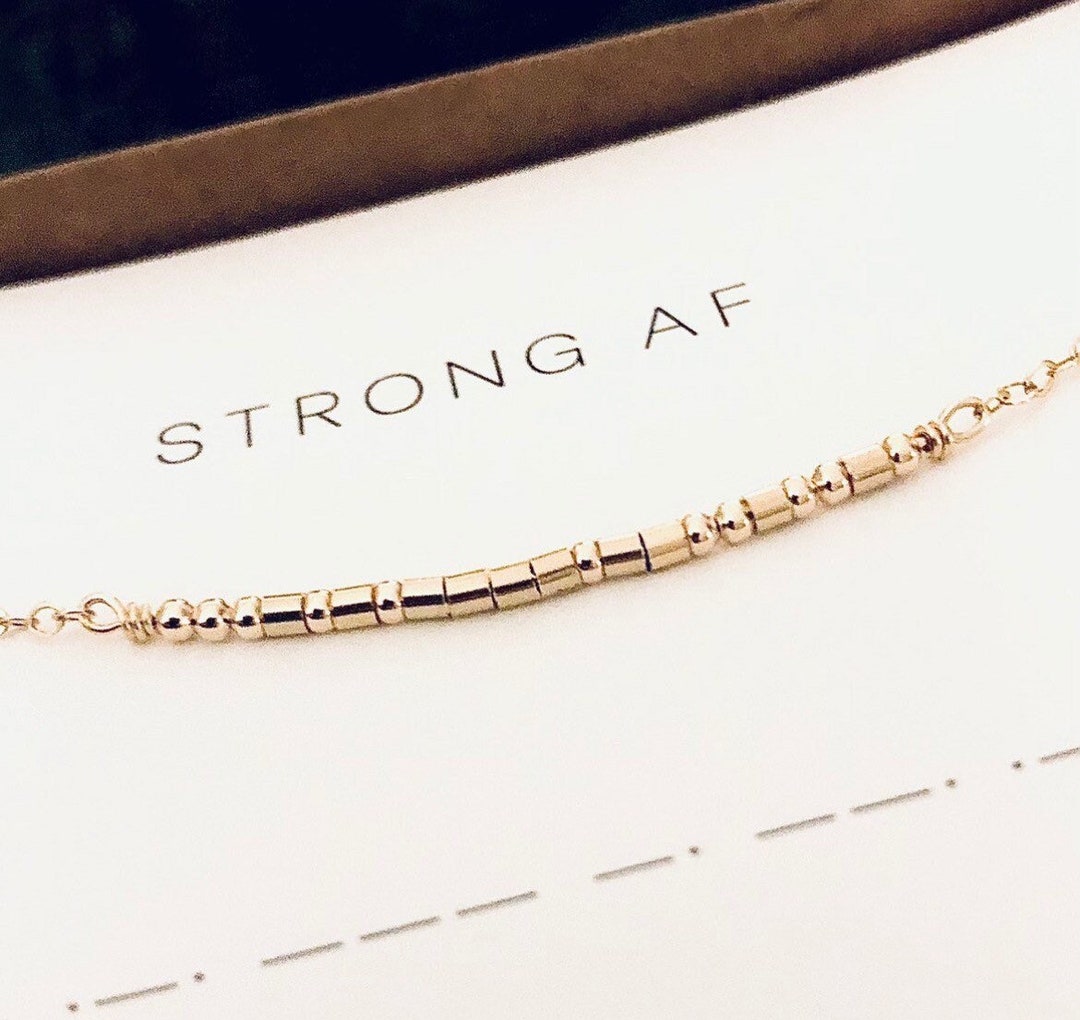 STRONG AF Morse Code Necklace - Be Strong- I Am Strong Necklace ...