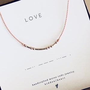 Silk Cord Custom Word Morse Code Cord Necklace Gold Filled or Sterling Silver, String Necklace ...