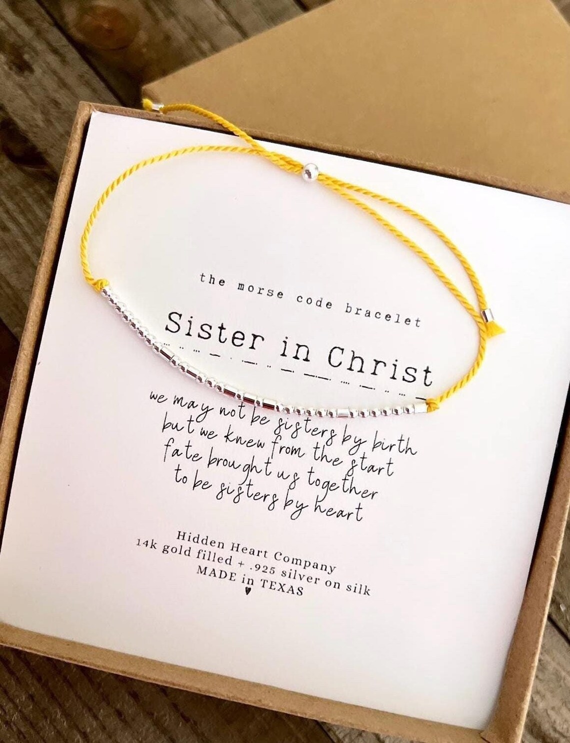 Sister in Christ Morse Code Bracelet: Sterling Silver & Gold Filled - Etsy
