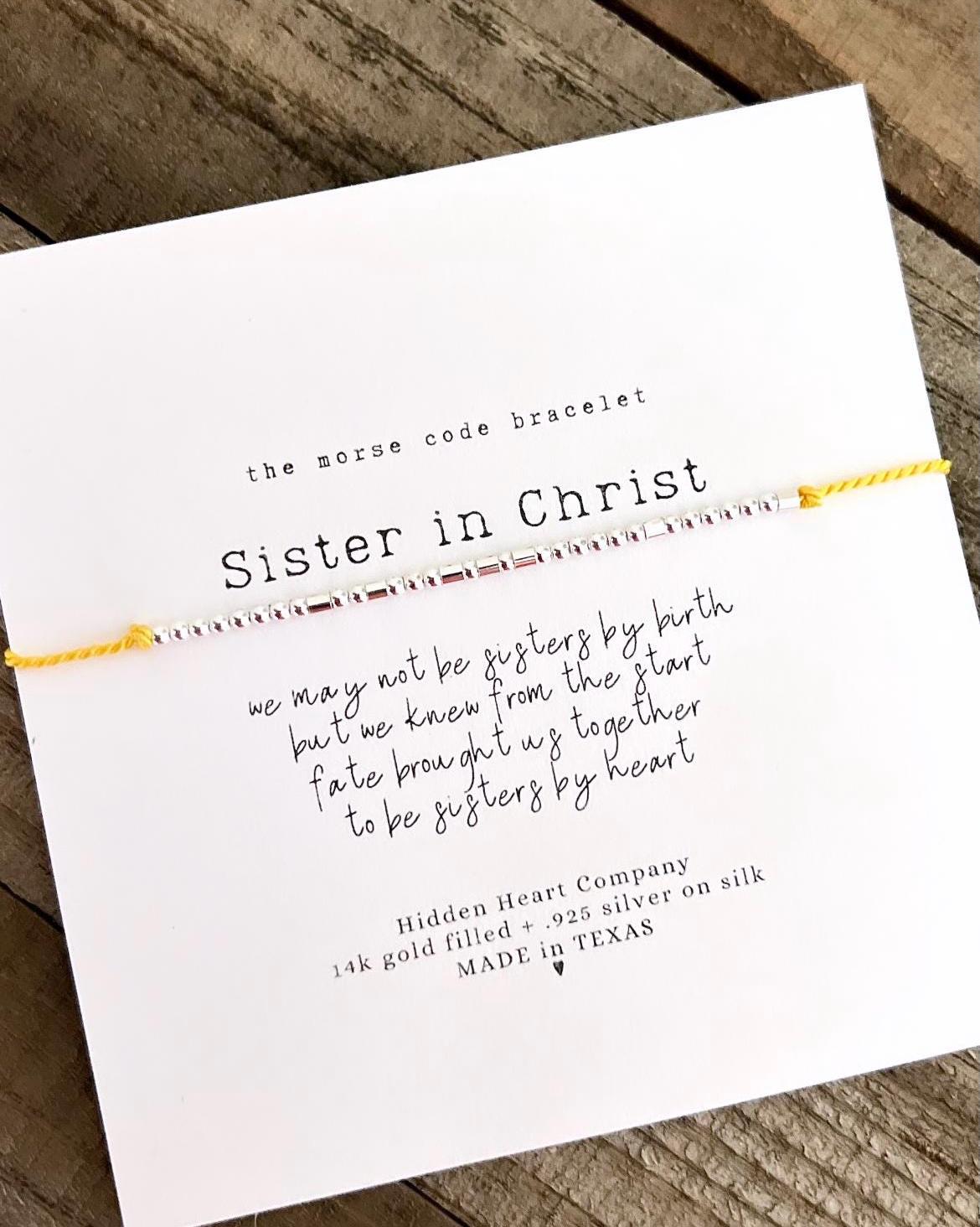 Sister in Christ Morse Code Bracelet: Sterling Silver & Gold Filled - Etsy