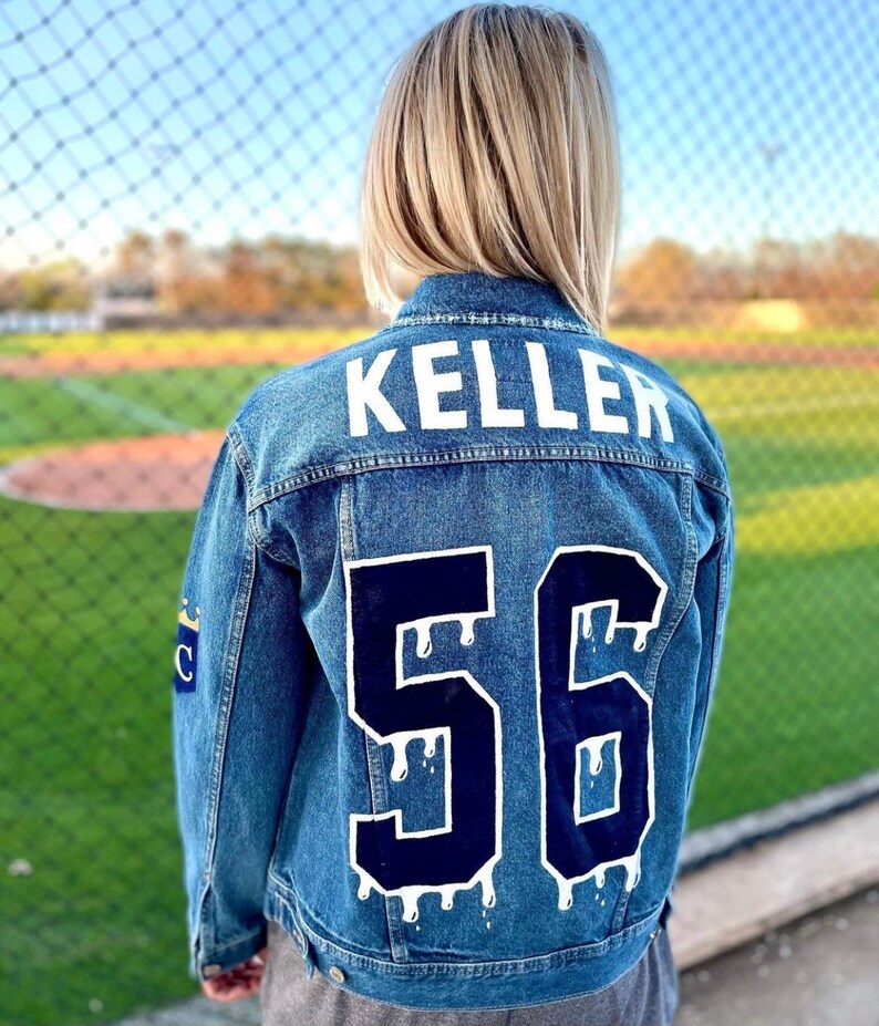 Custom Painted Jean Jacket Baseball Jacket Football Jacket | Etsy
