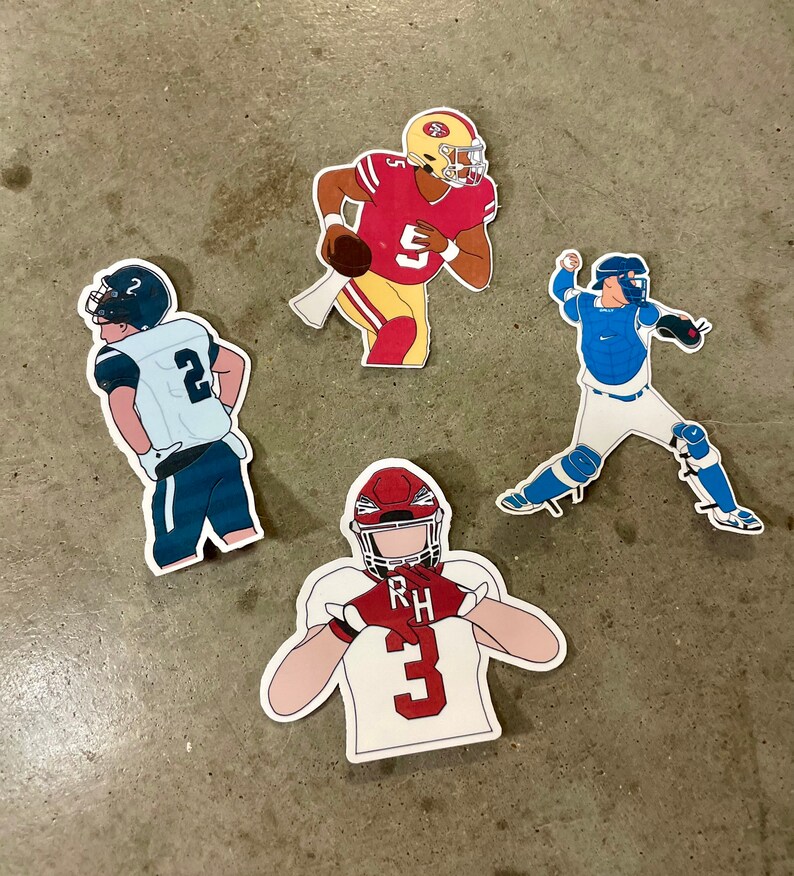 Custom Athlete Stickers Football Stickers Baseball - Etsy
