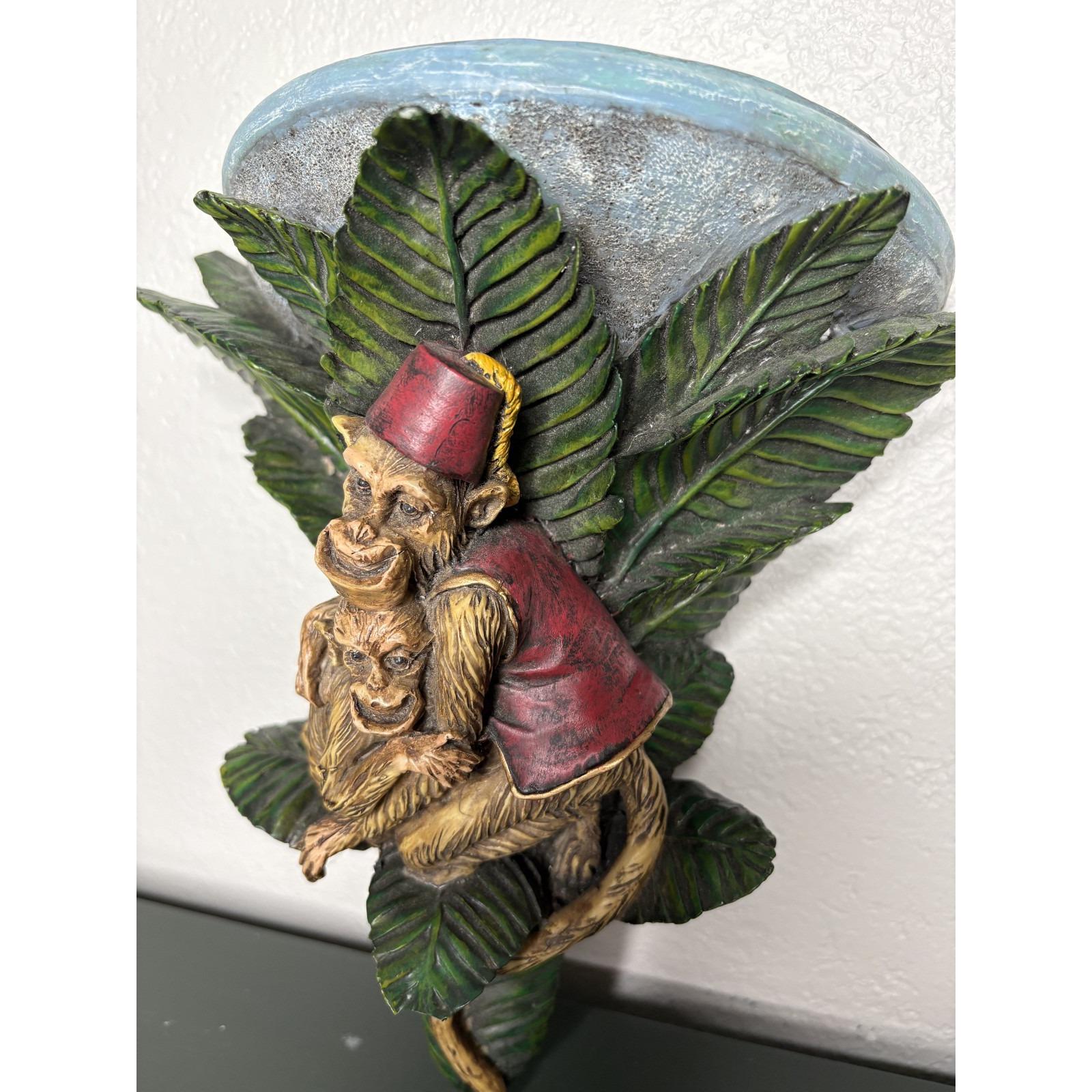 Set of 2 Vintage Monkey Wall Sconces Shelves Pair Brackets Eclectic ...