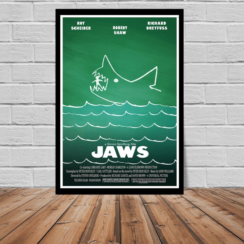 Jaws Movie Poster Framed - Etsy