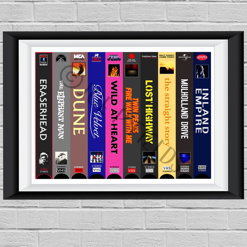 David Lynch "directed By" VHS Print - Eraserhead - Blue Velvet - Wild ...