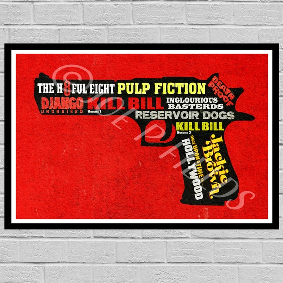 Quentin Tarantino tarantino Gun Art Print Pulp | Etsy