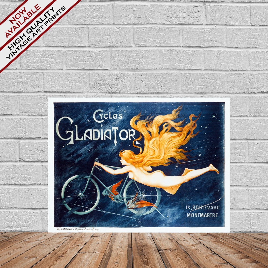 Cycles Gladiator (1895) - Vintage Advertisement Art Reproduction - Fine ...