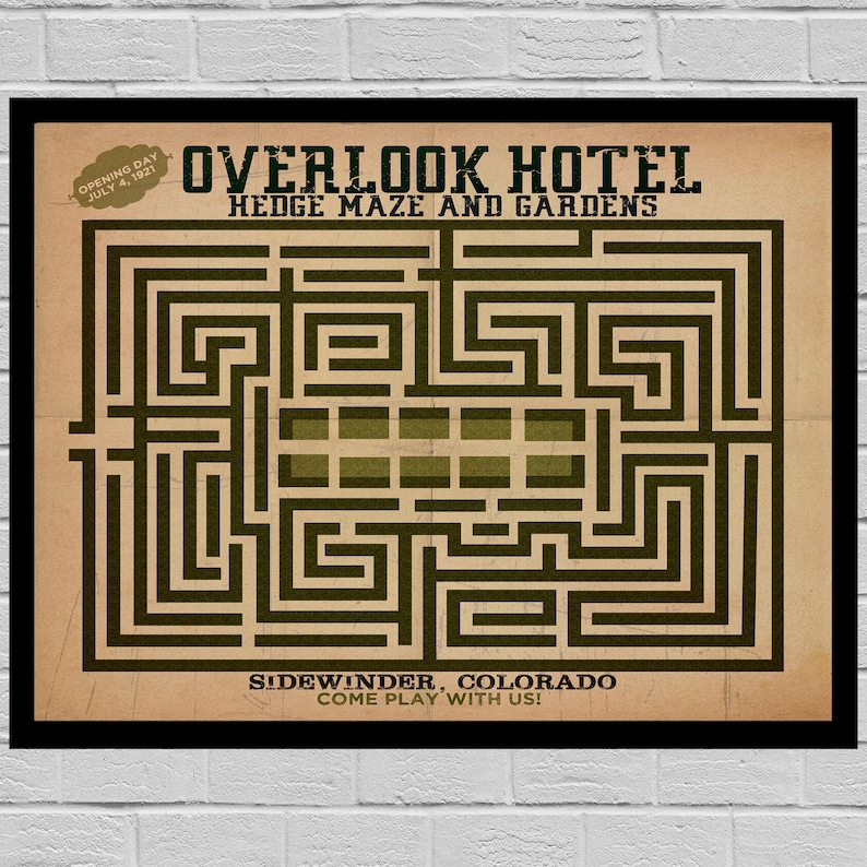 The Shining - Overlook Hotel Original Hedge Maze Poster Art Print ...