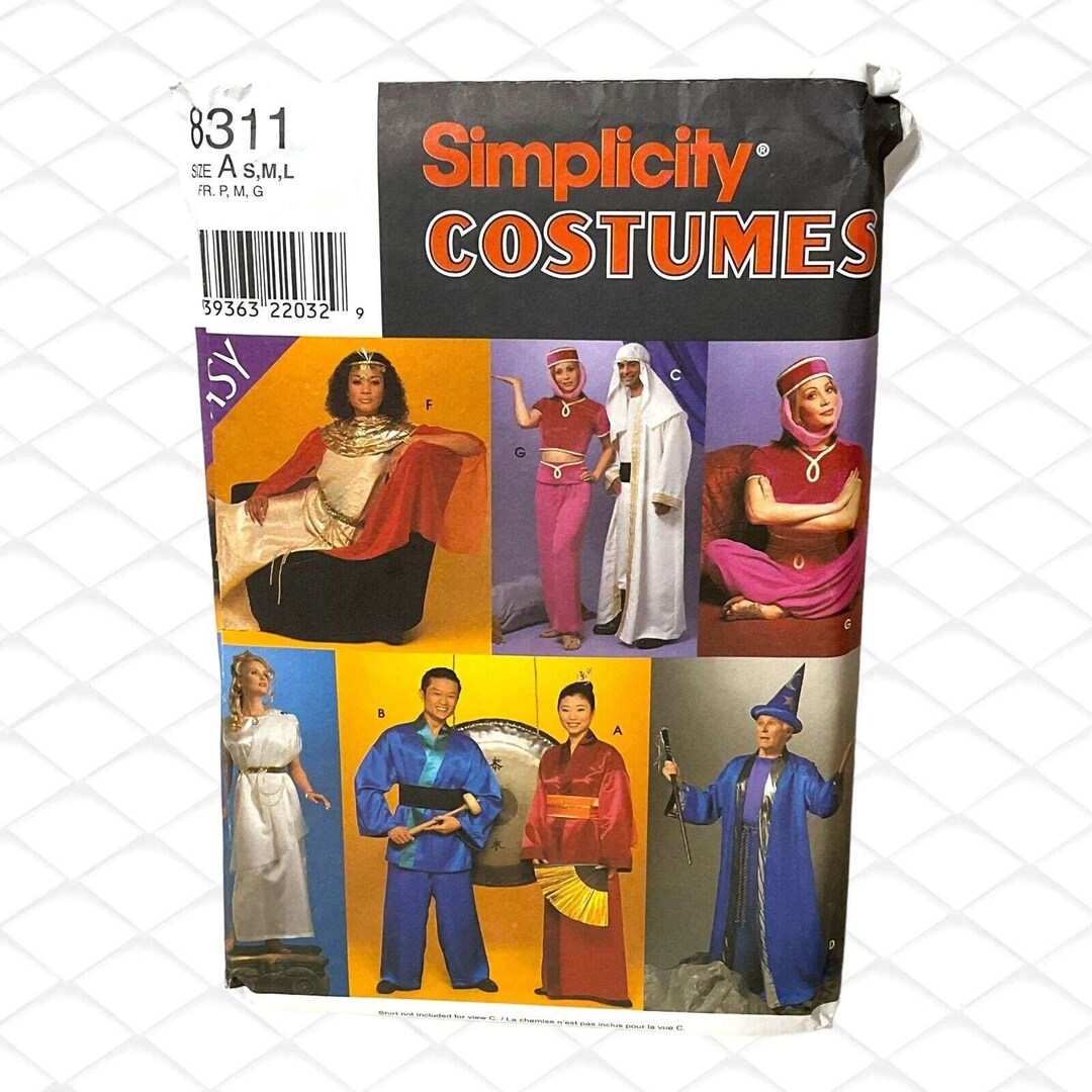 Simplicity Pattern 8311 Costumes Egyptian Jeanie Wizard Rome Asian Sz S ...