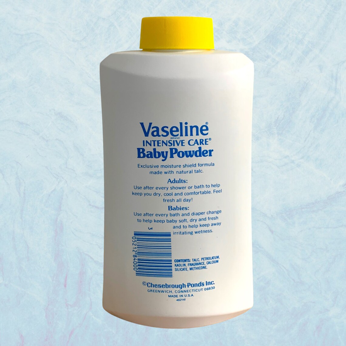 Vtg 80s Family Size Vaseline Intensive Care Baby Powder Full Bottle 24 ...