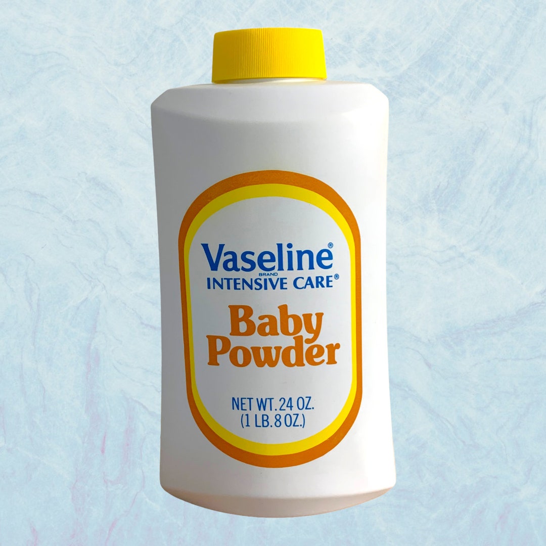 Vtg 80s Family Size Vaseline Intensive Care Baby Powder Full Bottle 24 ...