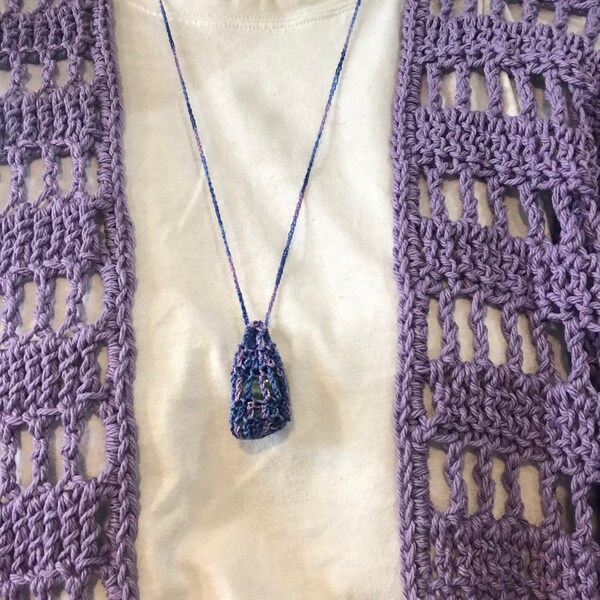 Crochet Crystal Pouch Necklace - Etsy
