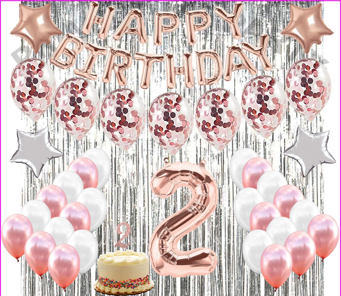 2nd Birthday Decorations Party Supplies Second Birthday - Etsy