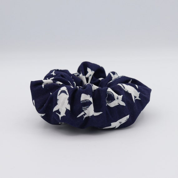 Shark Scrunchie Blue Ocean Shark Scrunchie Great White Shark - Etsy