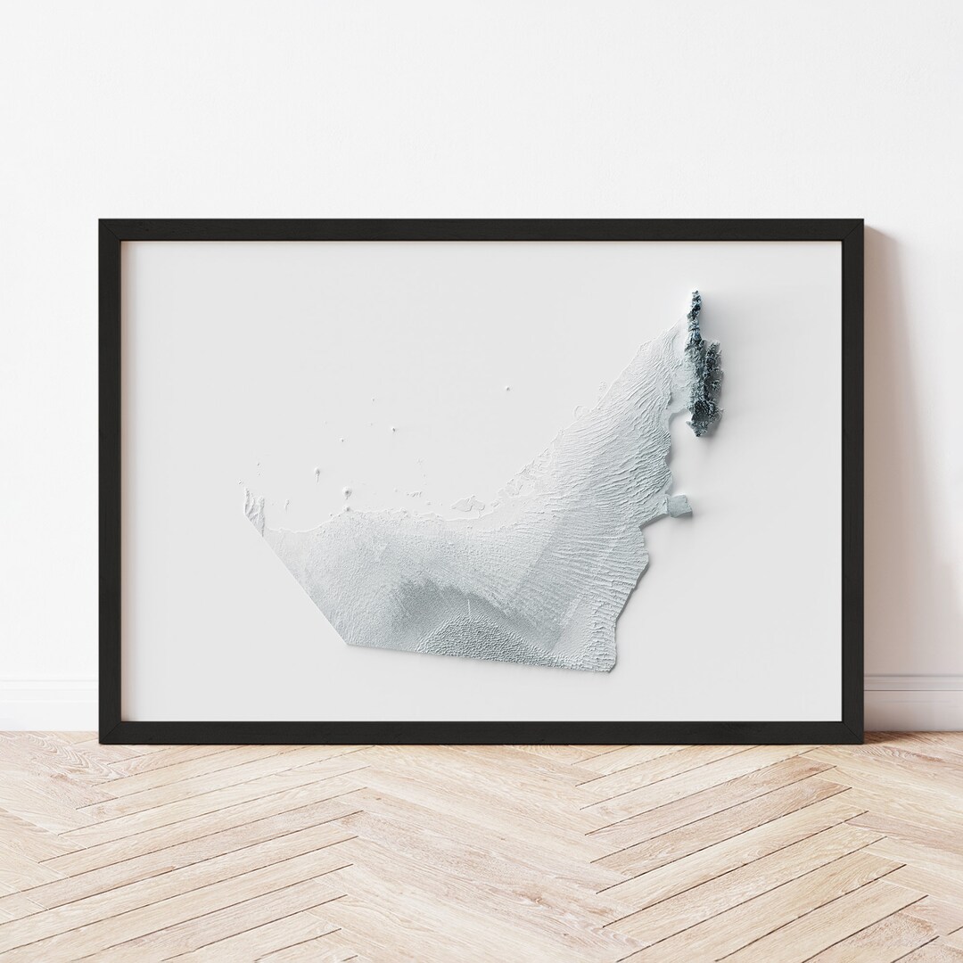 United Arab Emirates Topographic Map: Minimalist Style Giclée Print - Etsy