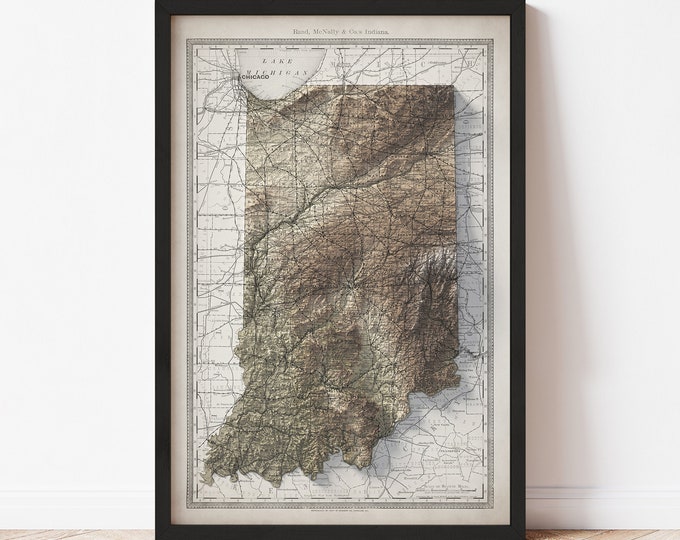 Indiana Topography - Etsy