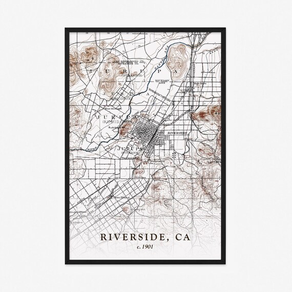 Riverside Map Historic Topographic Map 1901 Historic Map | Etsy
