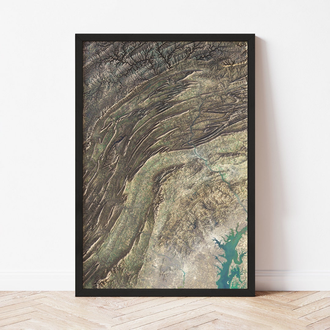 Appalachian Bend Topographic Map: Satellite Style Giclée Print - Etsy
